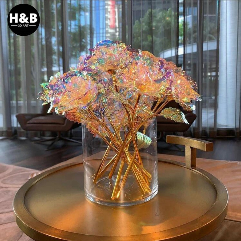 Jual bunga Gold Foil Emas / Galaksi Bunga Berwarna/ Rose / Hadiah Unik ...