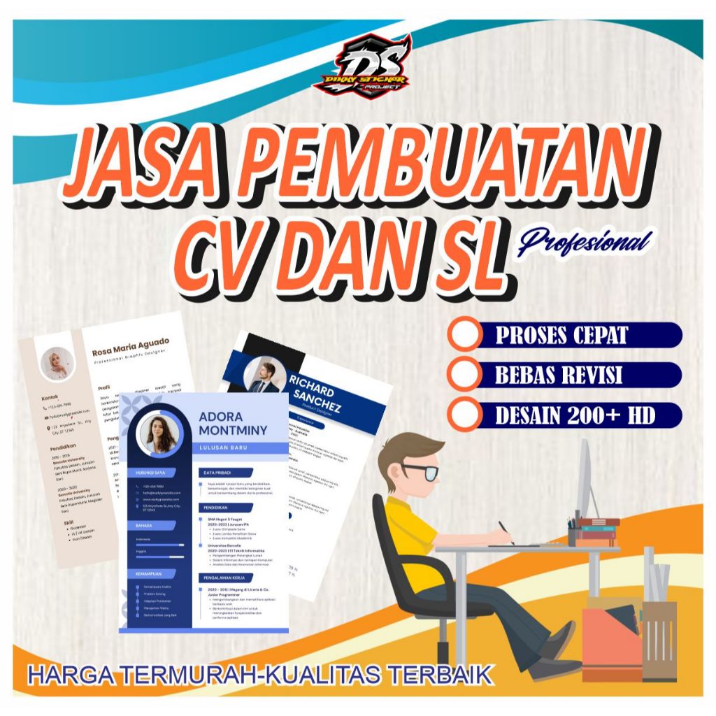 Jual Jasa Pembuatan Desain CV (Curiculum Vitae/Riwayat Hidup) / Desain SL (Surat Lamaran ...
