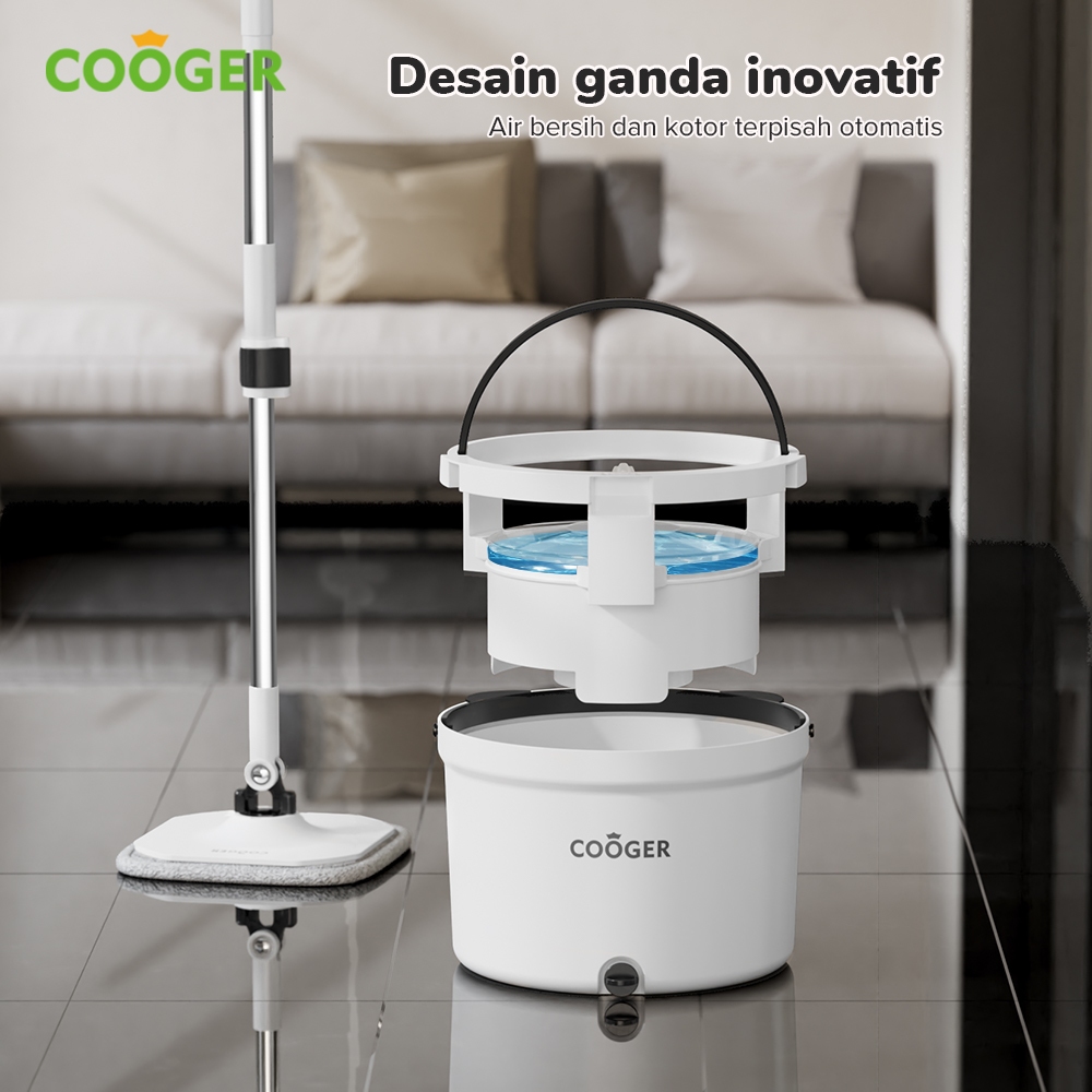 Jual COOGER Alat Pel Single Spin Mop Panda Bucket Spin Mop Alat Pel ...