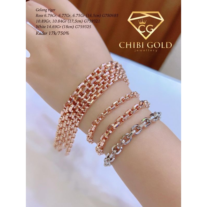Jual CHIBI GOLD JAWELLERY - Gelang Tiger 750 kadar 17K - chibigold ...