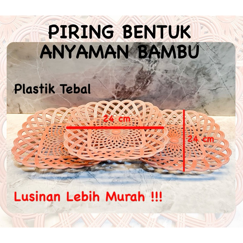 Jual Piring Rotan Plastik Motif Anyaman Rotan Kayu Bambu | Shopee Indonesia