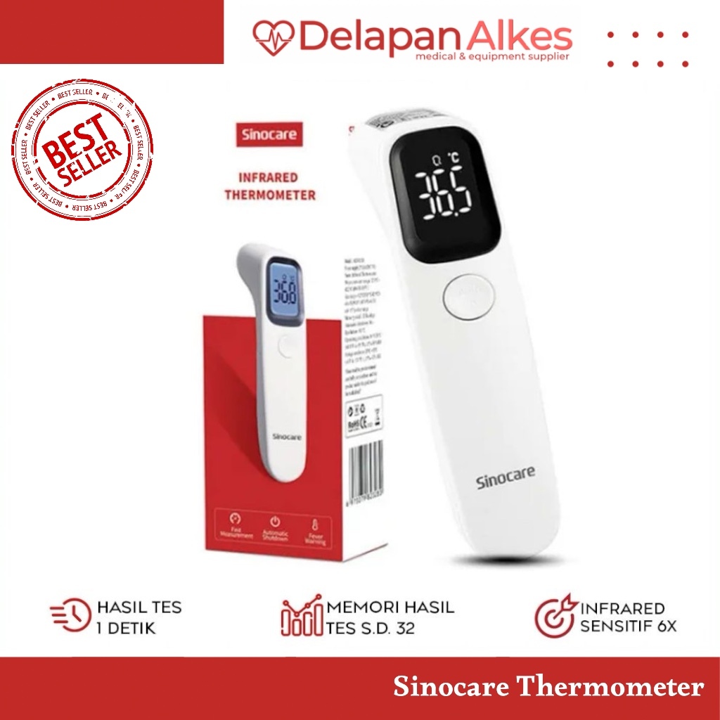 Jual Sinocare Termometer Infrared AET-R1D1 Digital Thermometer Dahi ...