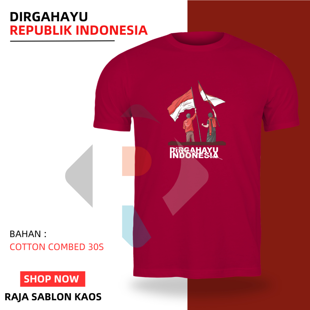 Jual Baju Kaos HUT RI 17 Agustus Baju Kaos 17 Agustus Dirgahayu Indonesia Type 4 | Shopee Indonesia