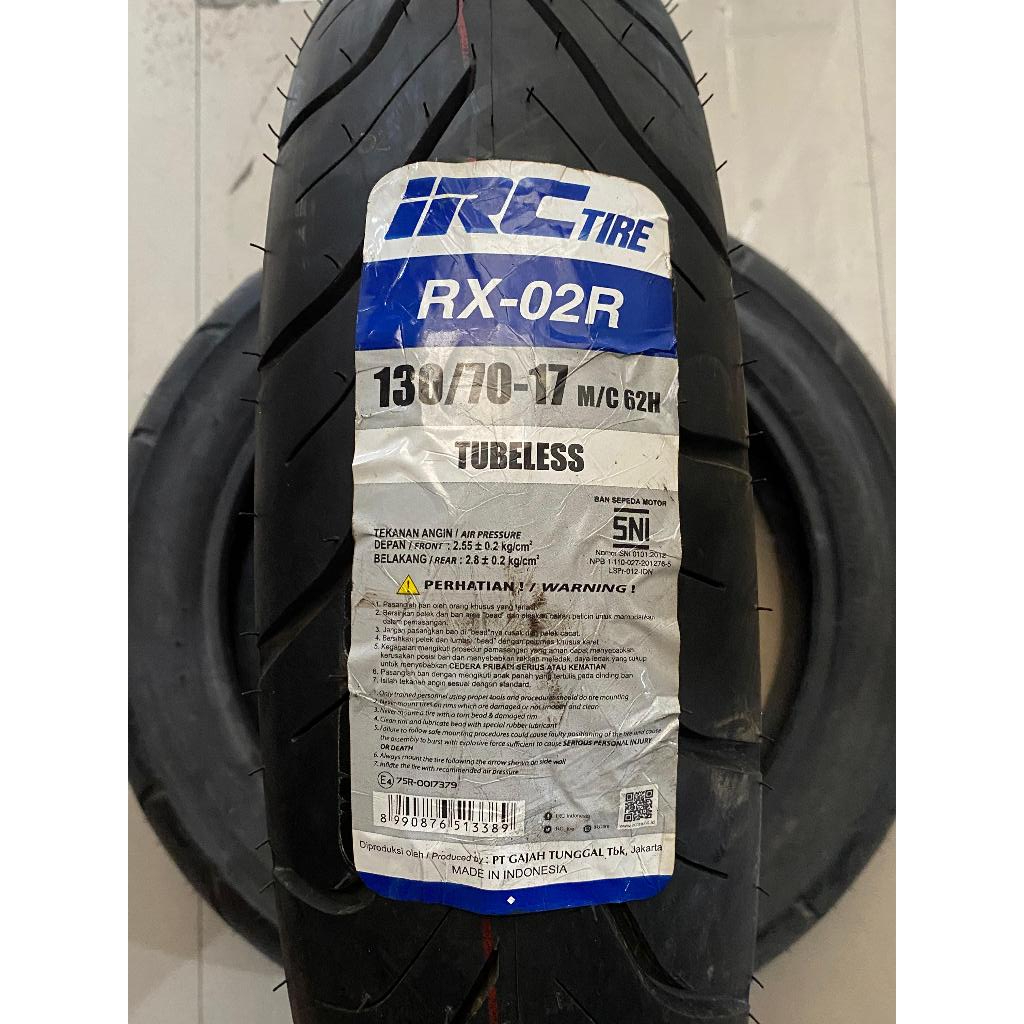 Jual ( RX-02 !!! ) IRC 130 / 70 - 17 RX - 02 R Ban Luar Motor ROAD WINNER TUBELESS REAR Belakang ...