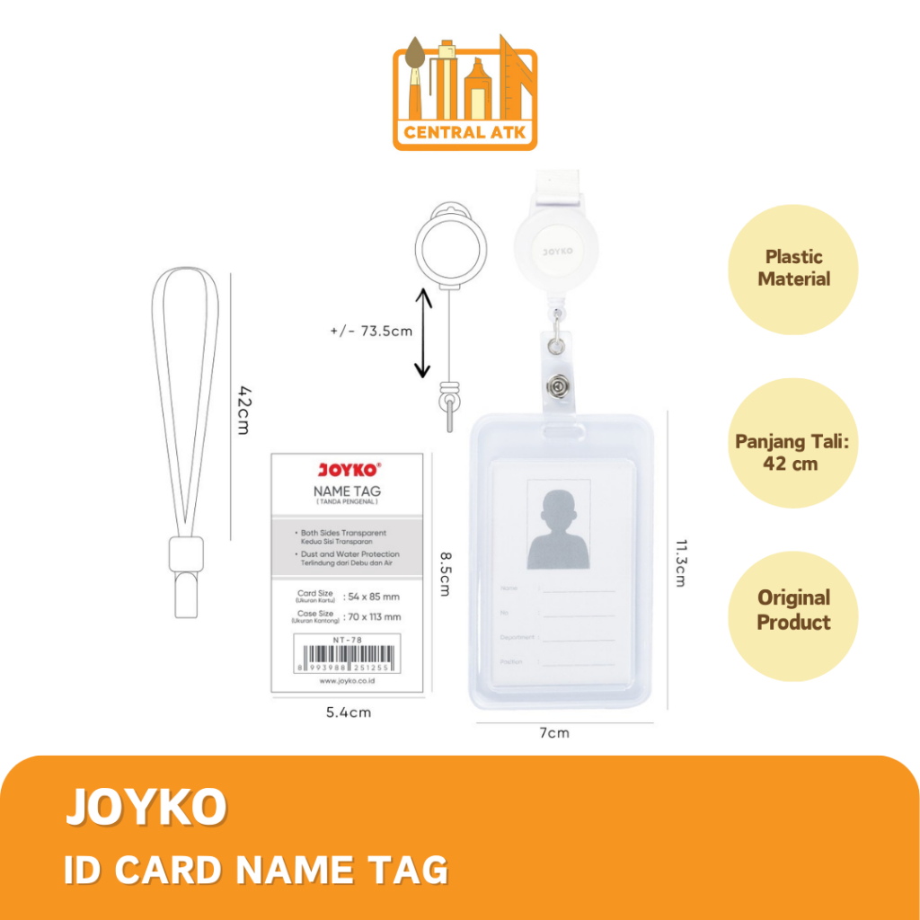 Jual NAME TAG / ID CARD JOYKO WARNA PASTEL NT-78 NT-79 NT-80 | Shopee ...