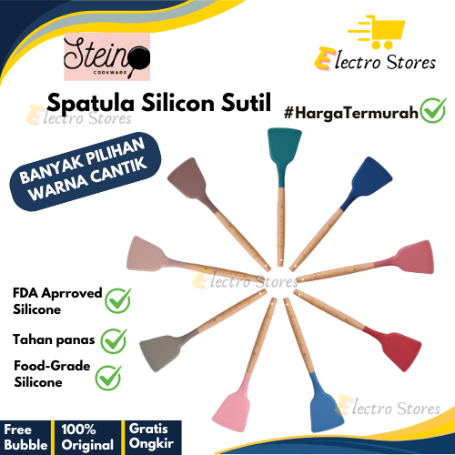 Jual Steincookware Spatula Silikon || Sutil Choco Stein Gagang Kayu ...