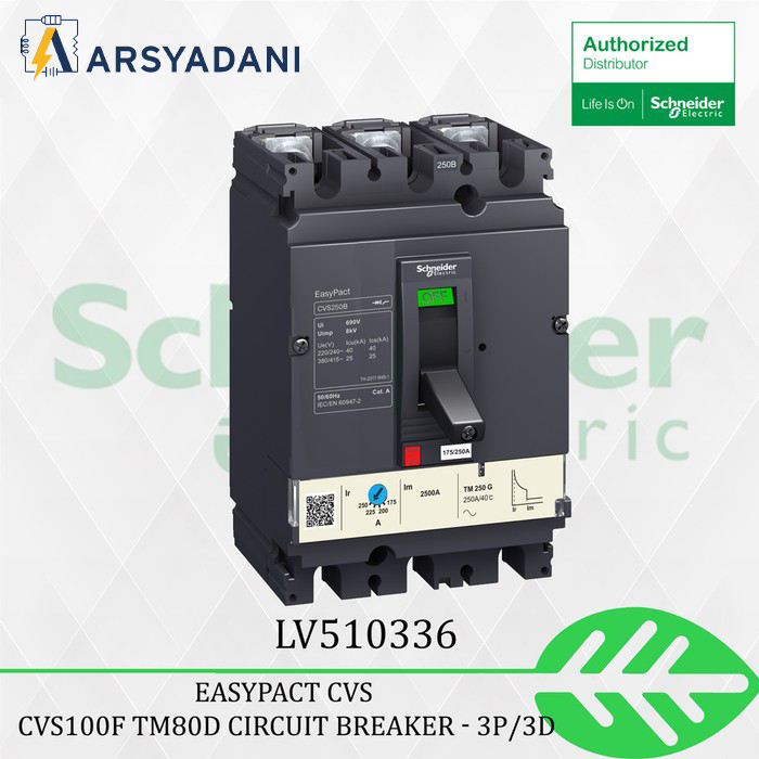 Jual LV510336 - CVS100F TM80D 3P3D SCHNEIDER ELECTRIC MCCB | Shopee ...