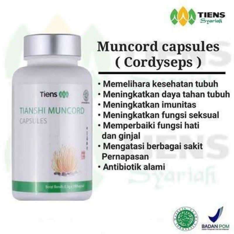 Jual Tianshi Muncord Capsules Isi 100 Kapsul Tiens Cordyceps Daya Tahan ...