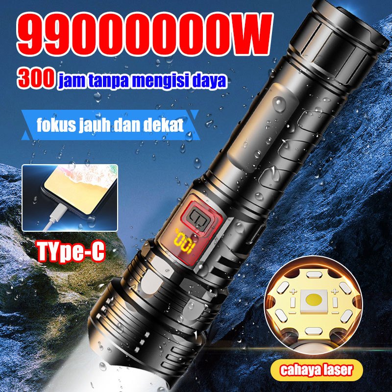 Jual 【300 jam tanpa mengisi daya】Iradiasi 10.000 meter senter LED super ...
