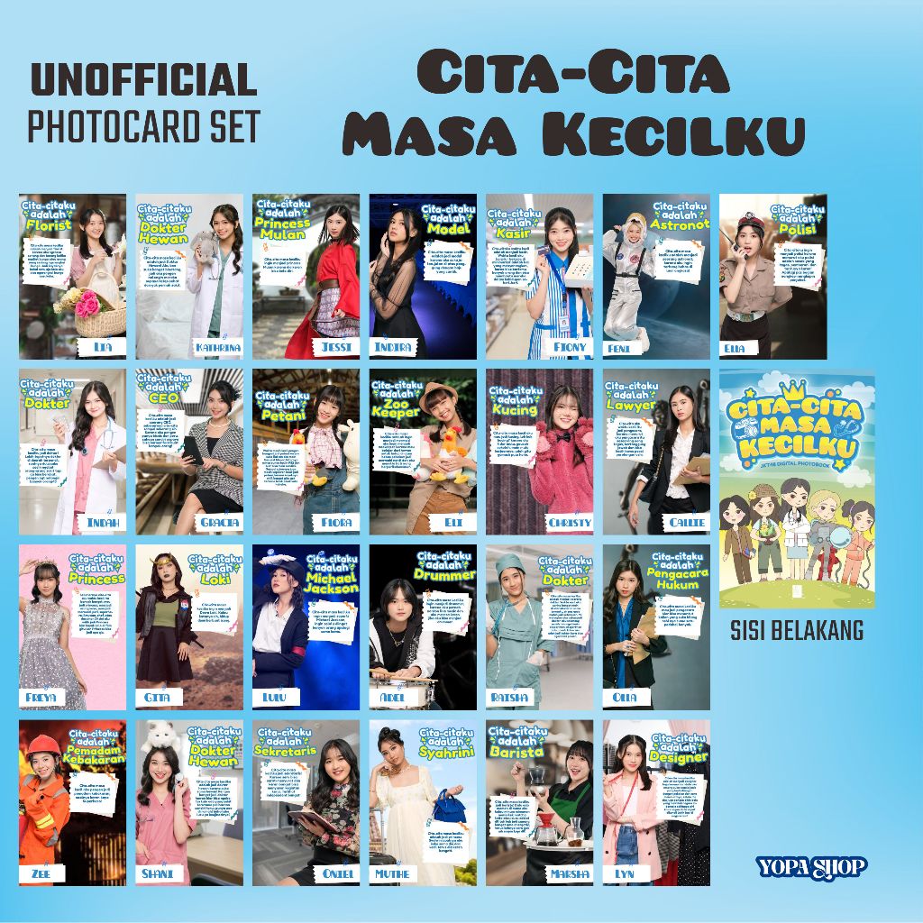 Jual PC Photocard JKT48 Unofficial / Fanmade Edisi "Cita-Cita Masa Kecilku" print 1 sisi ...