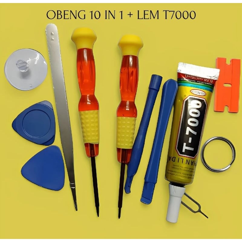 Jual obeng set 10 in 1 + lem B7000 15ml / T7000 15ml - Obeng Service Hp Bongkar Hp | Shopee ...