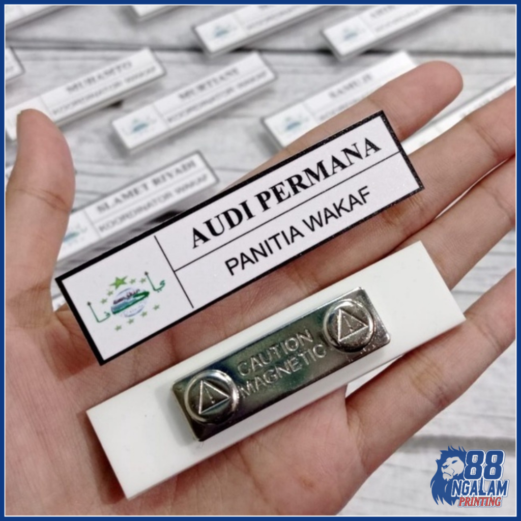 Jual Cetak Nama Akrilik UV Name Tag / Nama Dada Akrilik Magnet Peniti ...