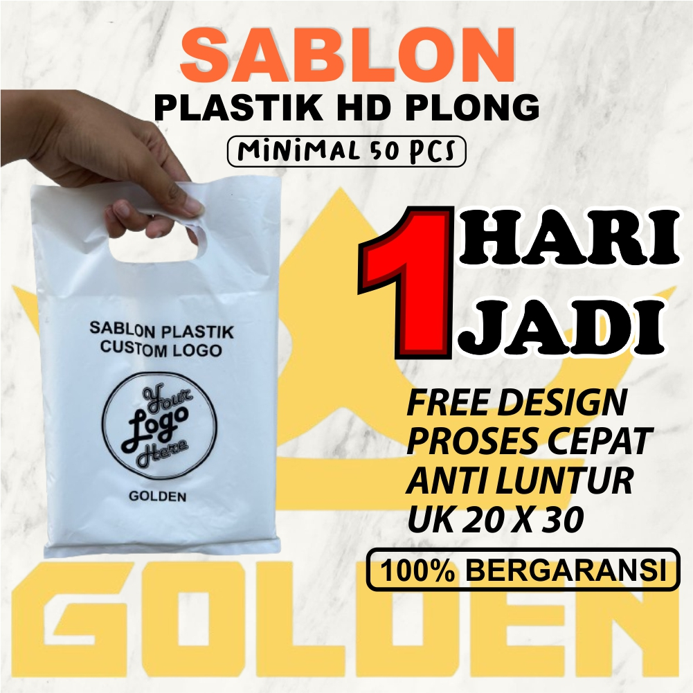 Jual Plastik Sablon Packing Olshop HD Plong 20x30 Murah, FREE DESIGN ...