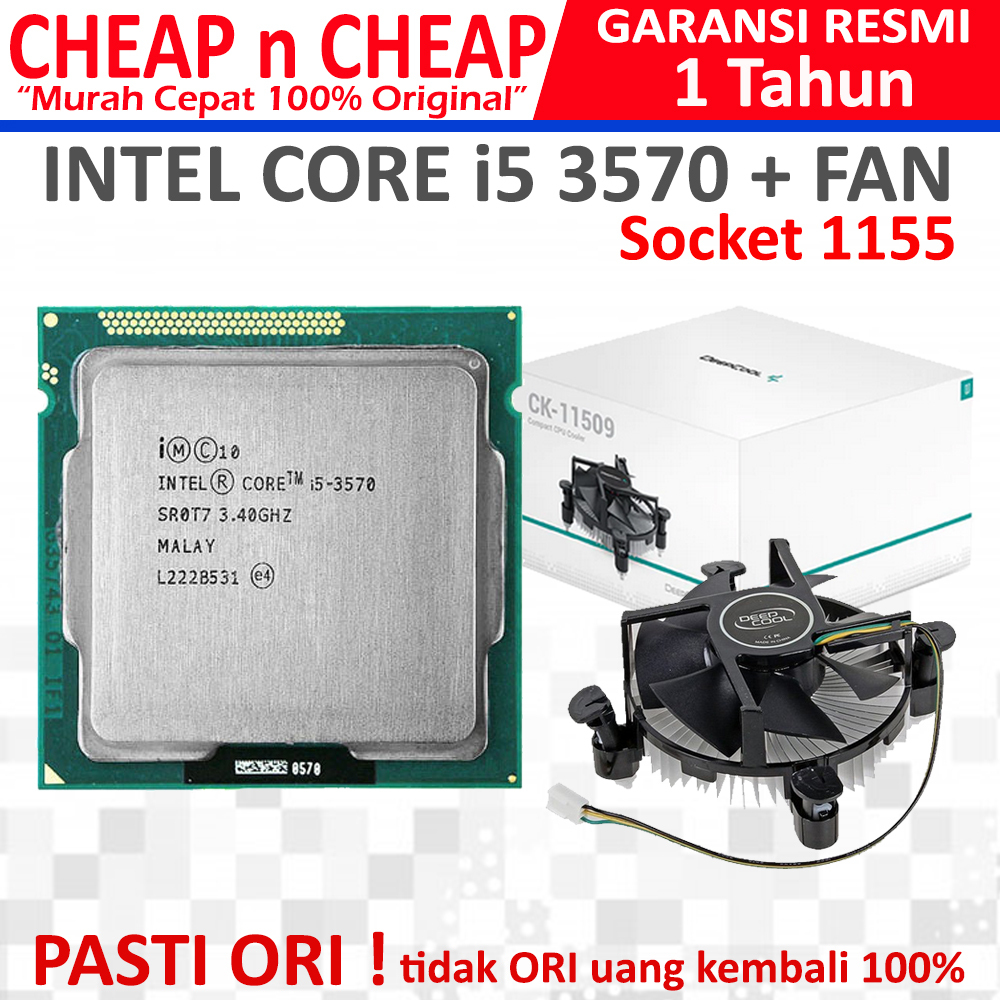 Jual Intel Core i5 3570 Tray + Fan - Intel LGA 1155 H61 | Shopee Indonesia