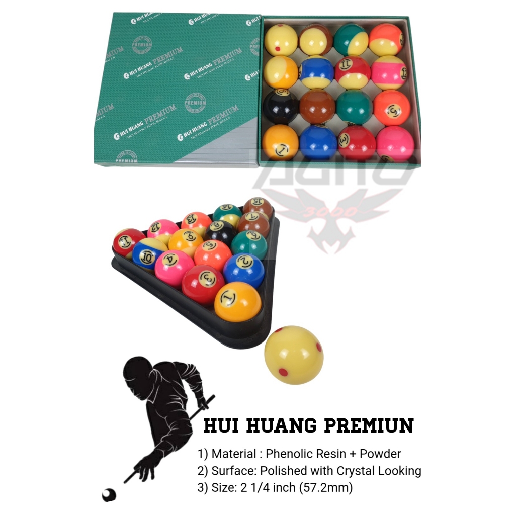 Jual Bola Billiard Set 2,25 Inchi Besar Hui Huang Premium Original ...