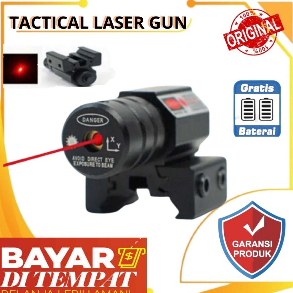 Jual Harga Bersahabat BISA COD TaffLED Tactical Red Dot Laser Gun Picatinny Mount Airsoft Rifle ...