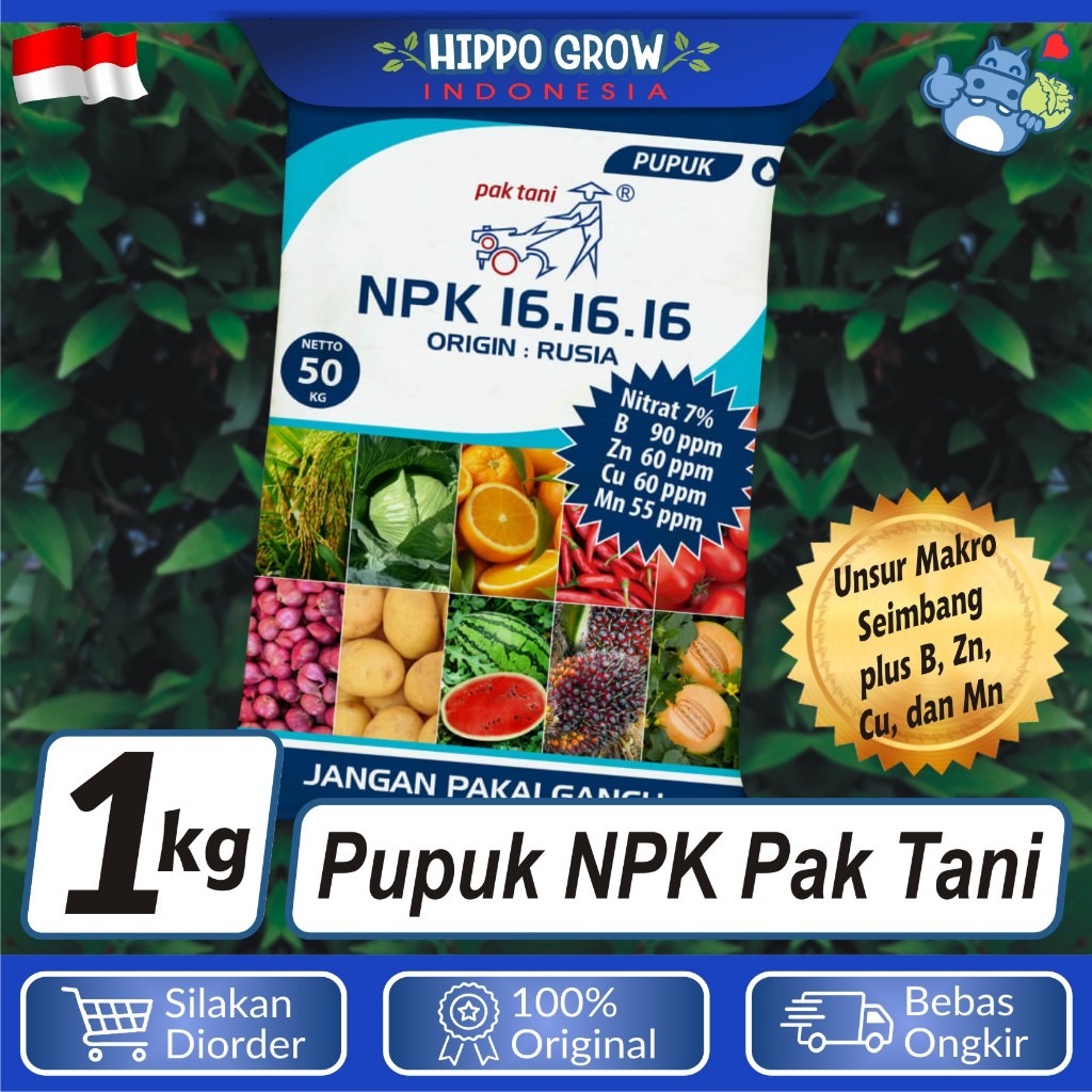 Jual 1 kg - Pupuk NPK 16 16 16 Seimbang Pak Tani Nutrisi Tanaman Subur ...