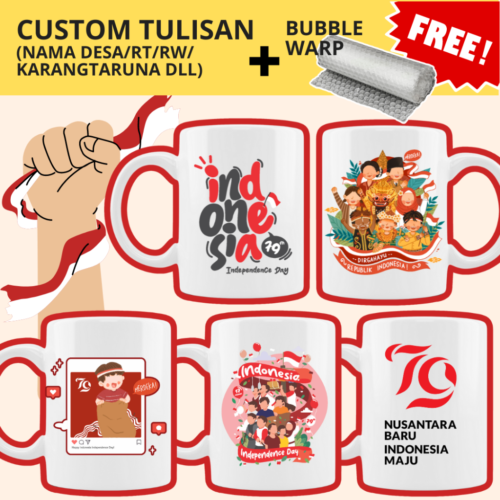 Jual Mug Gelas HUT RI 79 / Hadiah Lomba Agustusan / Souvenir ...