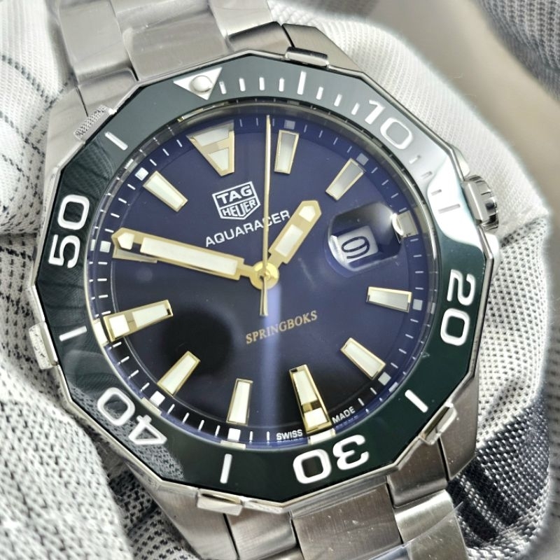 Jual Teg TAGHEUER TH Aquaracer Springboks Silver Dial Jam Tangan Pria ...