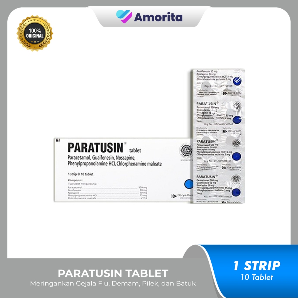 Jual Paratusin Strip 10 Tablet - Meringankan Gejala Flu, Demam, Pilek ...