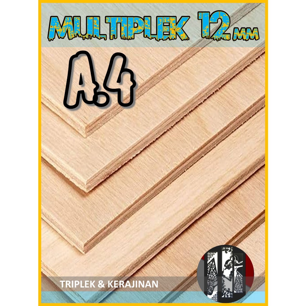 Jual Triplek 12mm Ukuran A4 210x297x12 mm Multiplek Plywood 12 mm A 4 ...