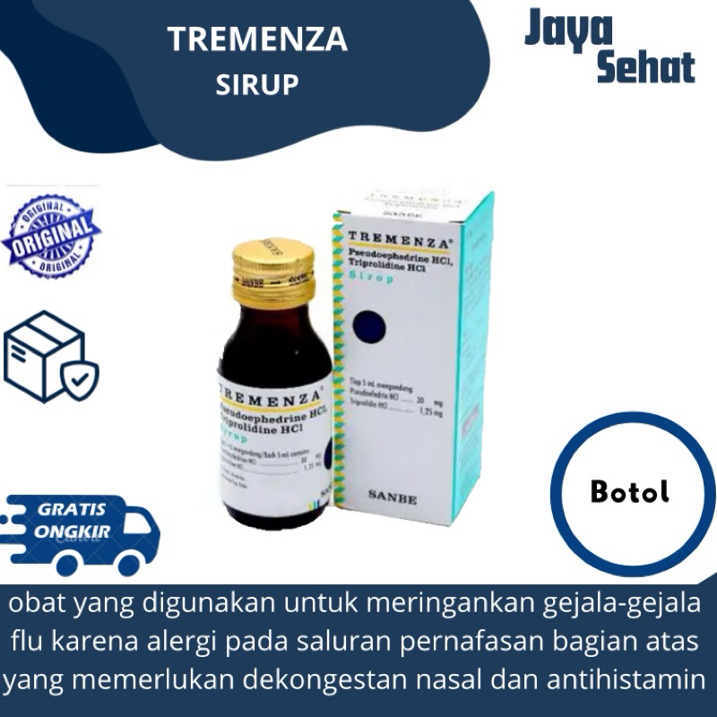 Jual Tremenza Sirup, meringankan gejala-gejala flu karena alergi ...