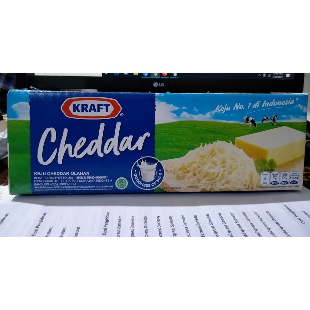 Jual Keju Cheddar Kraft 2kg | Shopee Indonesia