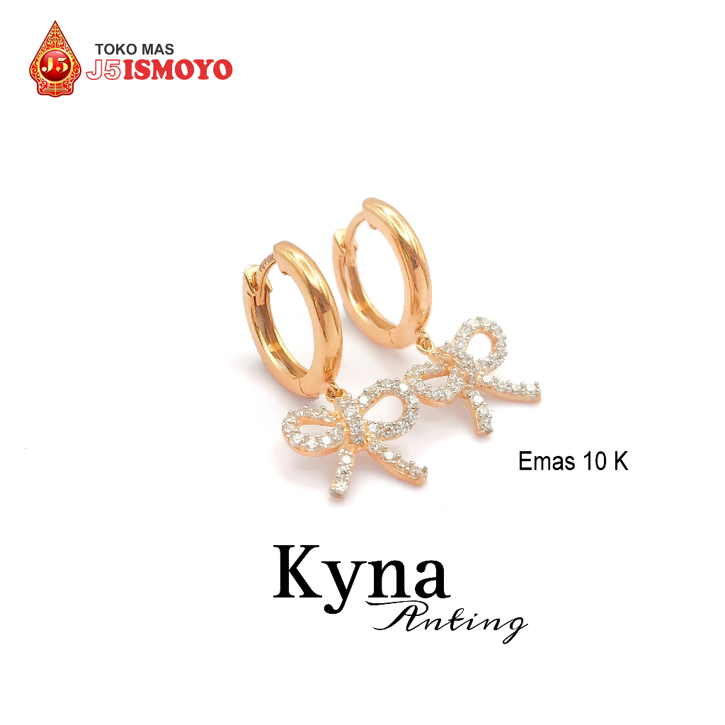 Jual J5 Ismoyo Anting Emas Asli 10 Karat Model Jepit Clip Pita Kyna ...