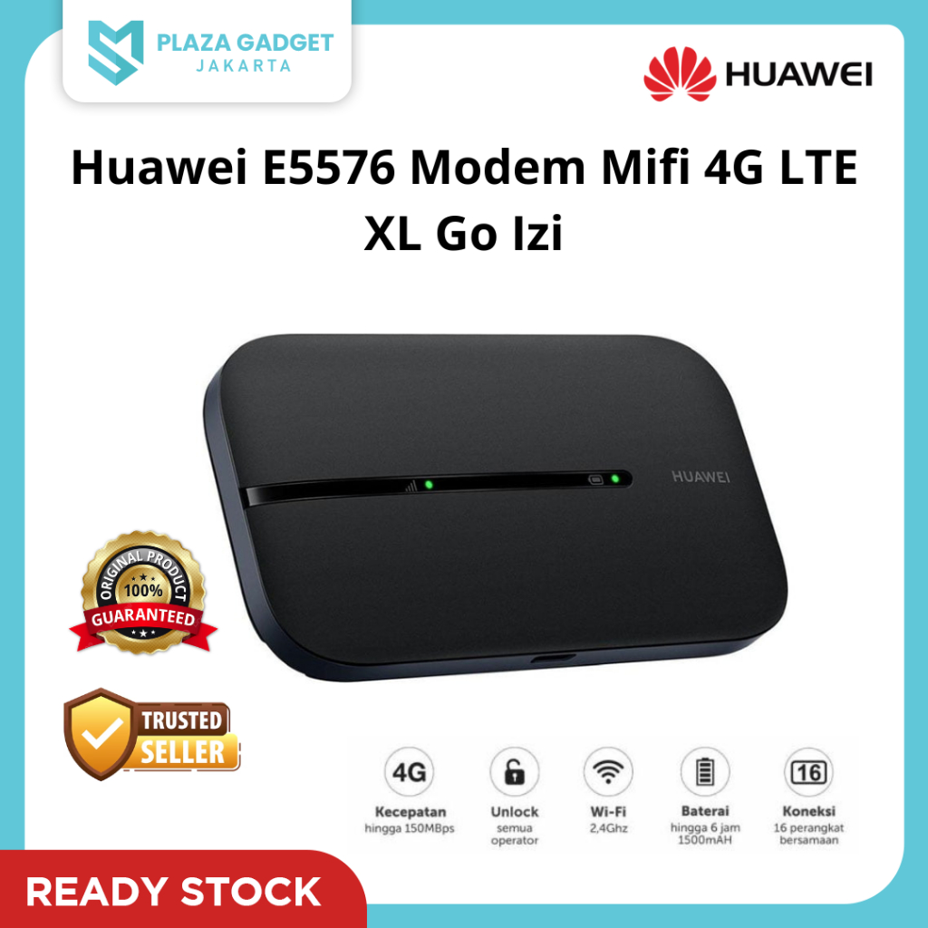 Jual Huawei E5576 Modem Mifi 4G LTE XL Go Izi Free Kuota - Garansi ...