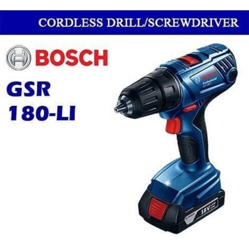 Jual Bosch GSR 180 LI Professional 18V Cordless Impact Drill /Bor Tembok Baterai | Shopee Indonesia