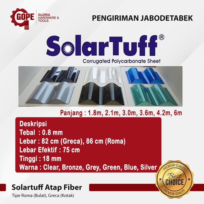 Jual Atap Fiber Solartuff Gelombang Roofing Corrugated Polycarbonate ...