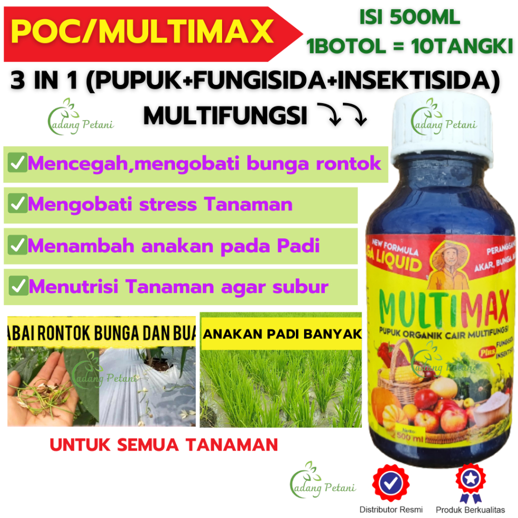 Jual MULTIMAX - Pupuk Organik Cair Atasi Bunga Buah Rontok Meningkatkan ...