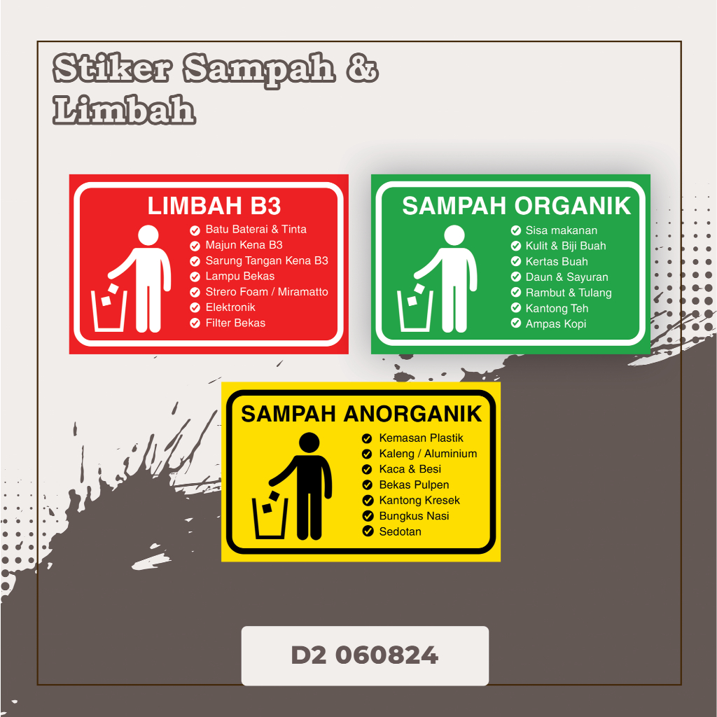 Jual Stiker Label Tempat Sampah, Stiker Sampah Organik, Stiker Sampah ...