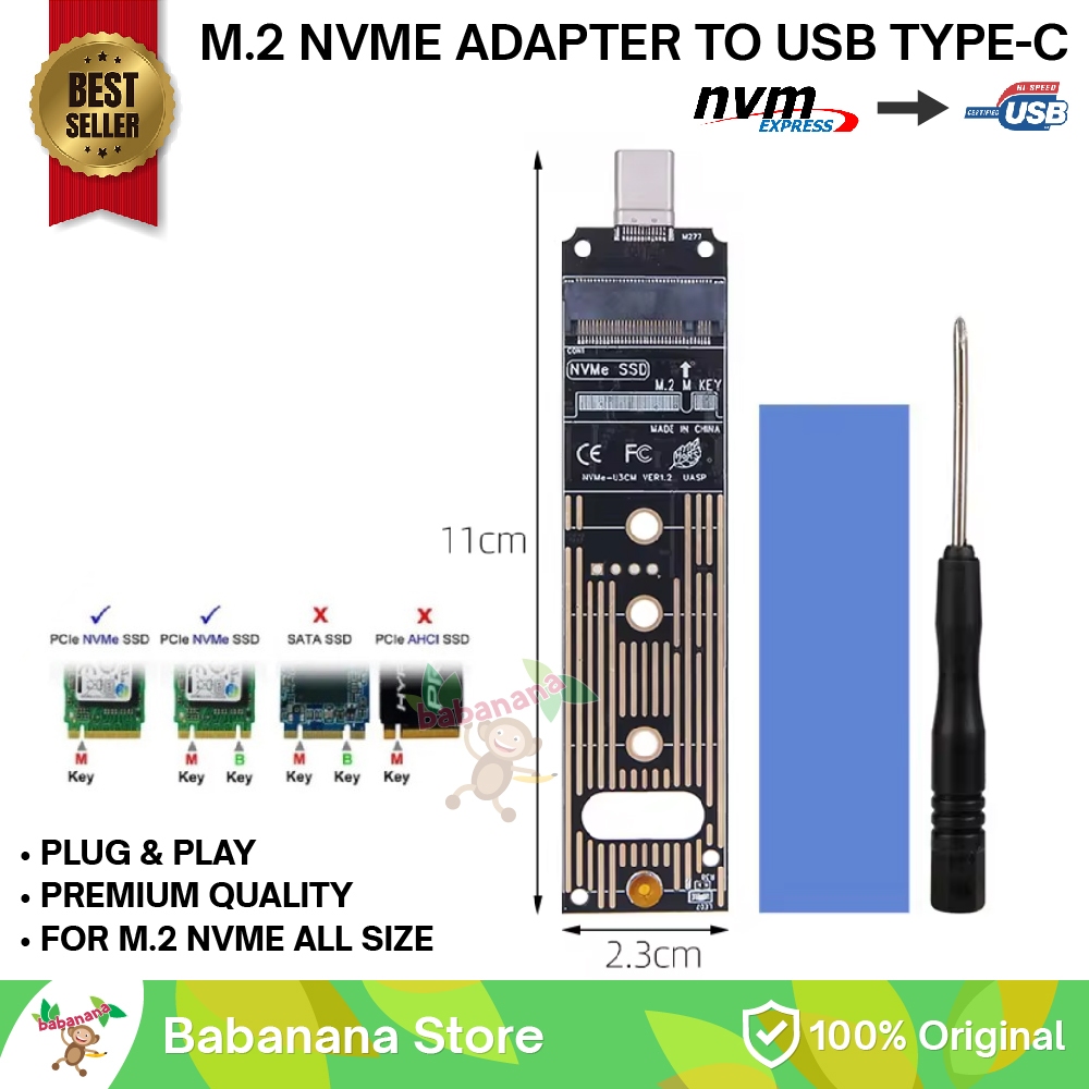 Jual M.2 NVME TO USB TYPE-C ADAPTER 2230 2242 2260 2280 CONVERTER M2 ...