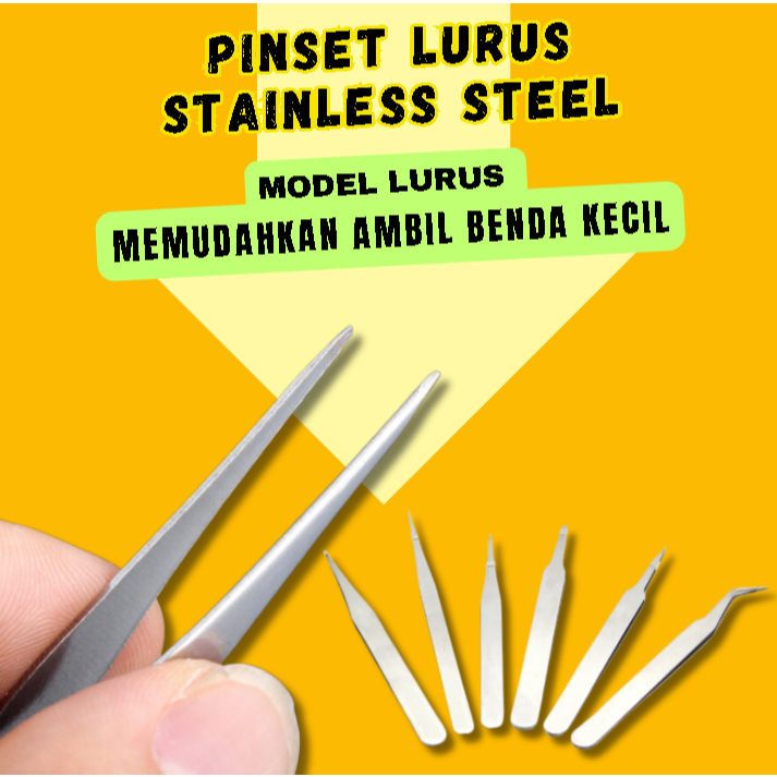 Jual Pinset Lurus Penjepit Stainless Steel Laboratorium Alat Service HP ...