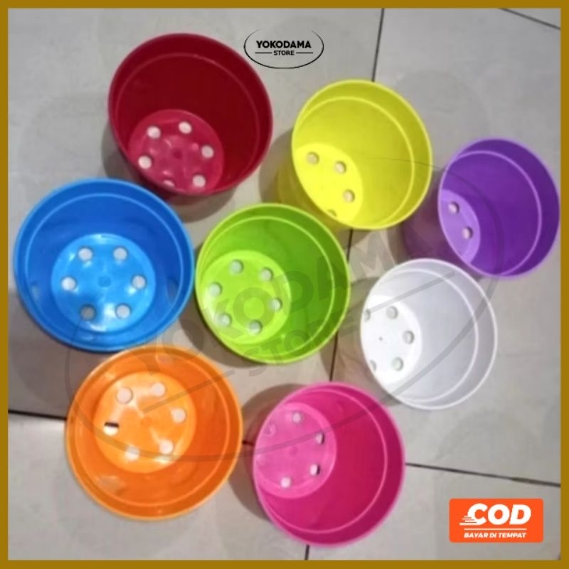 Jual Pot Bunga Warna-Warni Plastik Ukuran 10 cm | Shopee Indonesia