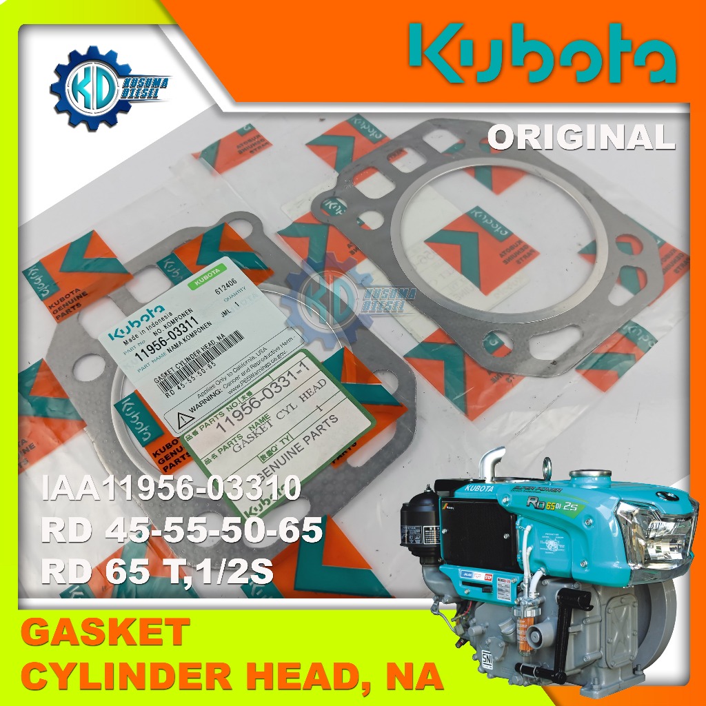 Jual GASKET CYLINDER HEAD, NA RD 45-55-50-65, RD 65 T,1/2S - PAKING ...