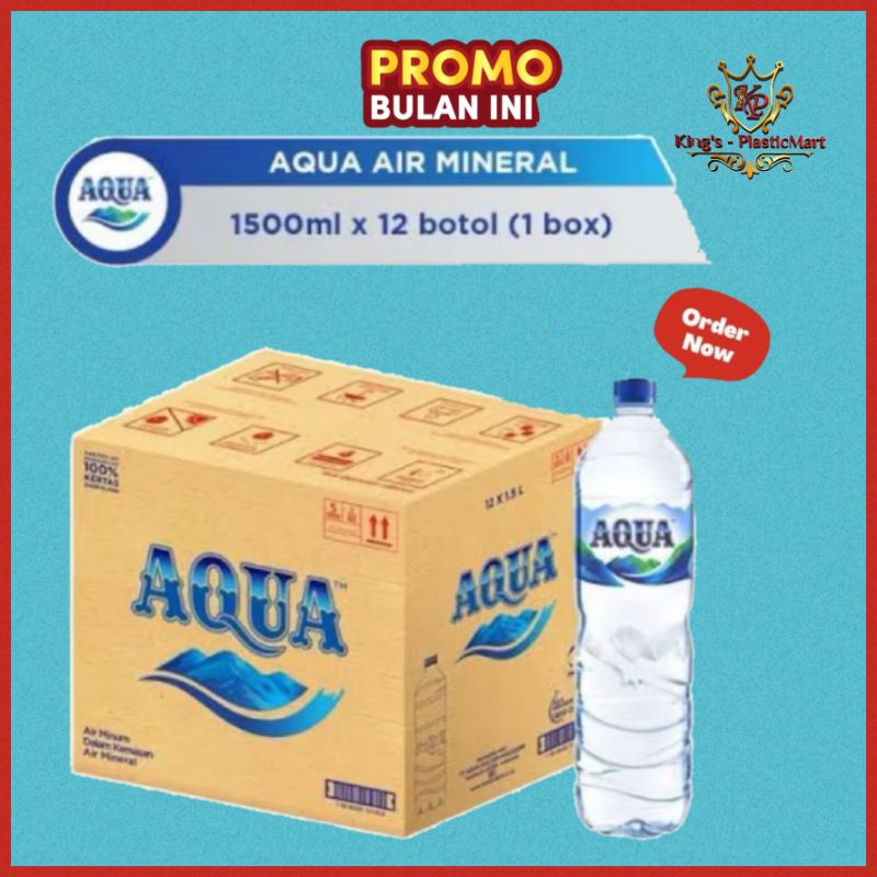 Jual Aqua Botol Air Mineral 1500 Ml (12 Pcs/ Dus) | Shopee Indonesia