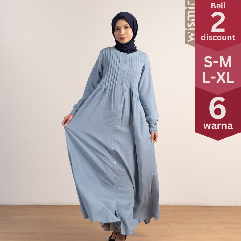 Jual Gamis Obnisel - Bahan gazella - Polos - Kerah shanghai - Tangan ...