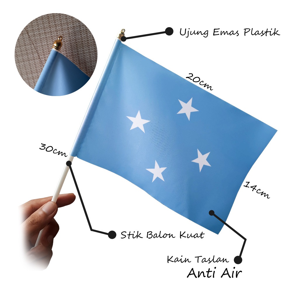 Jual Bendera Tangan Negara Federasi Mikronesia Federated States of ...