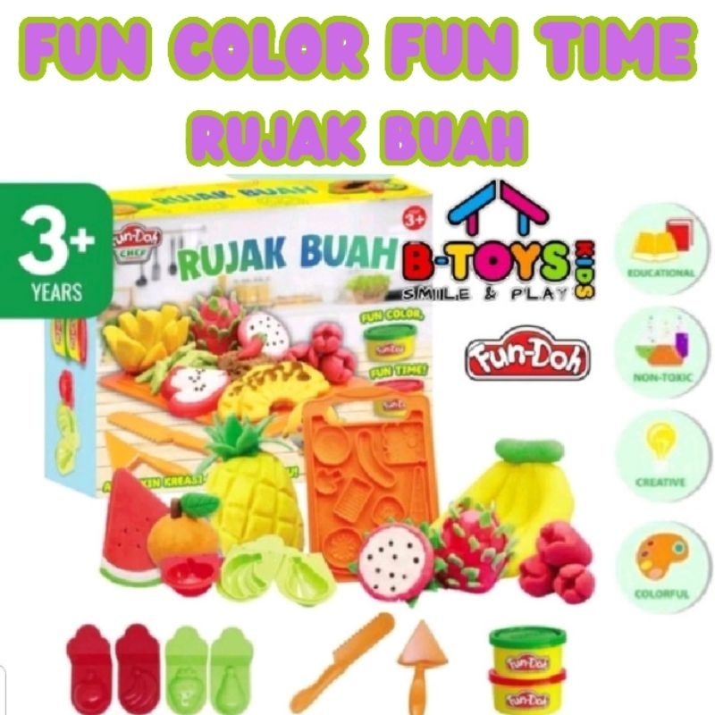 Jual Mainan Edukasi Anak Fundoh Rujak Buah mainan plastisin Fun doh ...