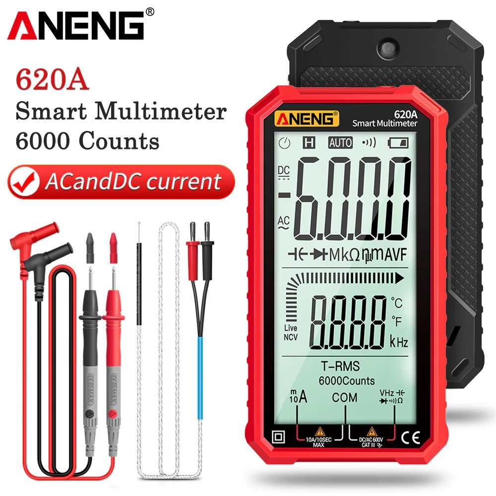 Jual ANENG 620A Digital Multimeter Smart Touch DC Analog Bar True RMS ...