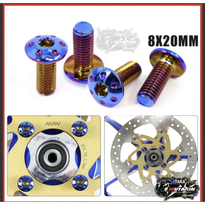 Jual BAUT PROBOLT BUAT PIRINGAN DISC CAKRAM DEPAN BELAKANG 8X20 HONDA DAN YAMAHA UNIVERSAL ...