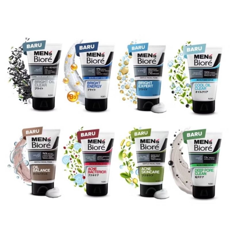 Jual Men's Biore Facial Foam 100ml Sabun Wajah Pria | Shopee Indonesia