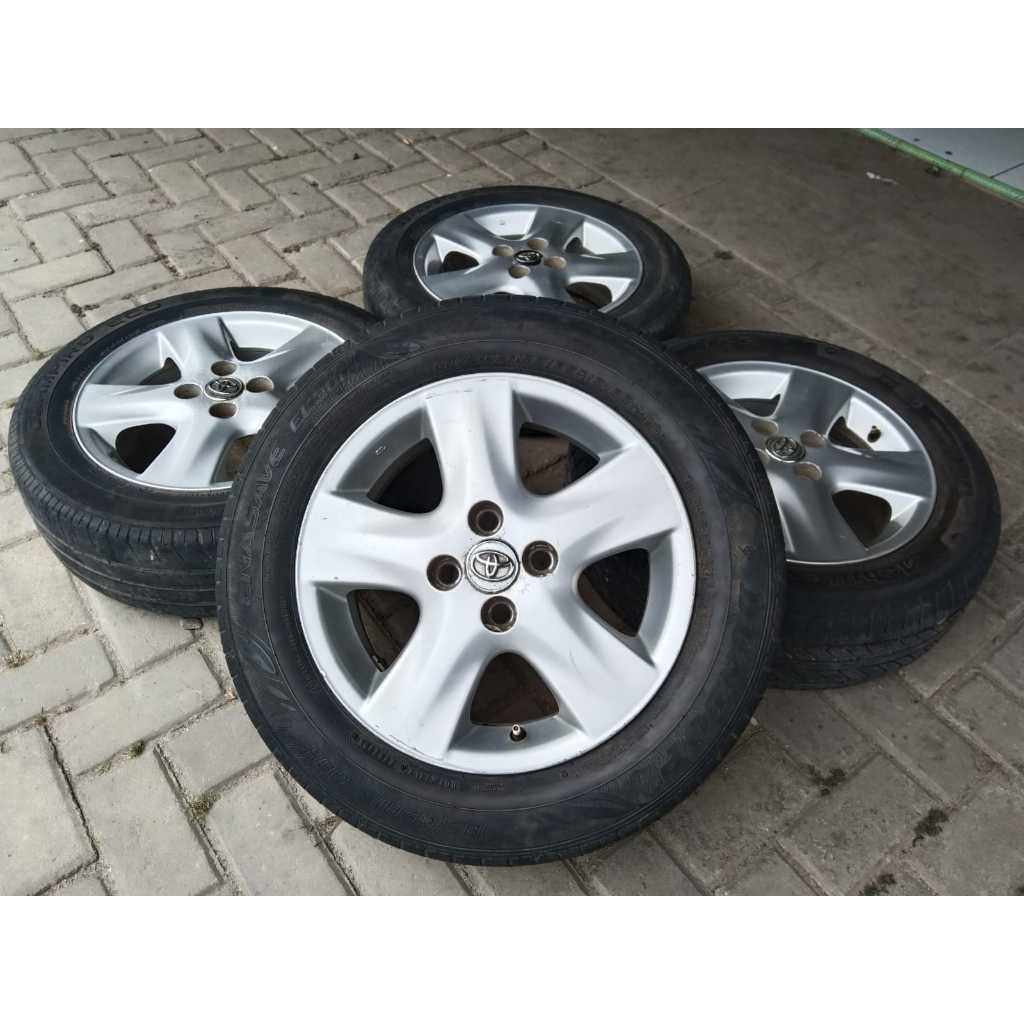 Jual VELG OEM ORIGINAL TOYOTA VIOS RING 15 BAUT PCD 4X100 SILVER + BAN ...