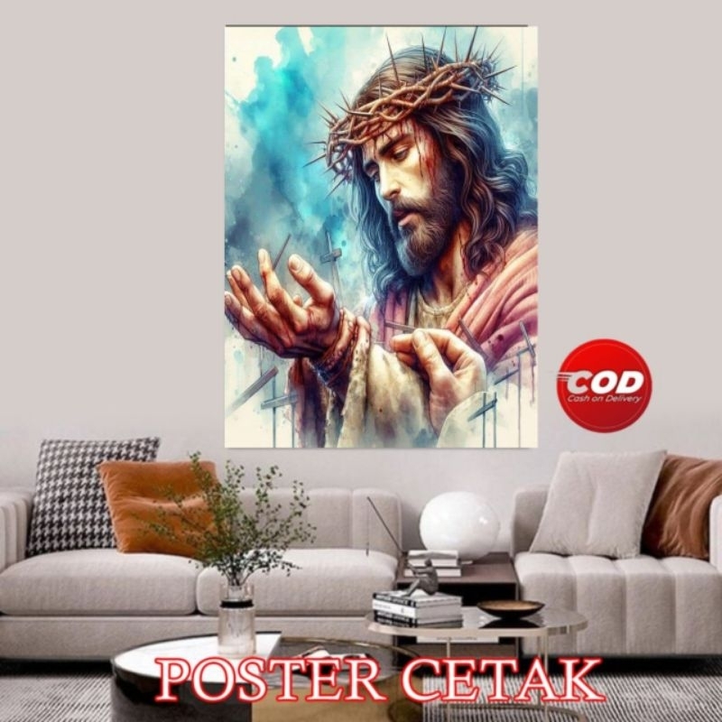 Jual POSTER CETAK TEMA, YESUS (Y23) HIASAN DINDING | Shopee Indonesia