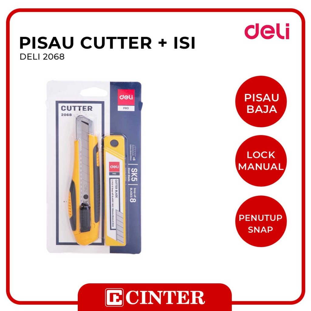 Jual DELI - CUTTER KECIL / PISAU PEMOTONG / PISAU KECIL + ISI / REFILL ...