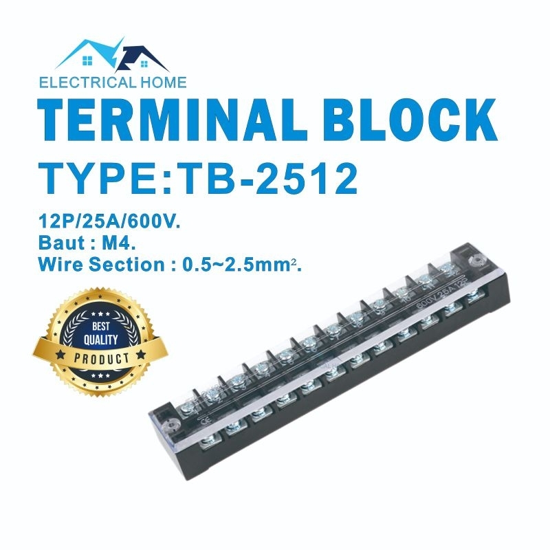 Jual TERMINAL BLOCK TB 2512 ( 25A 12Pole) | Shopee Indonesia