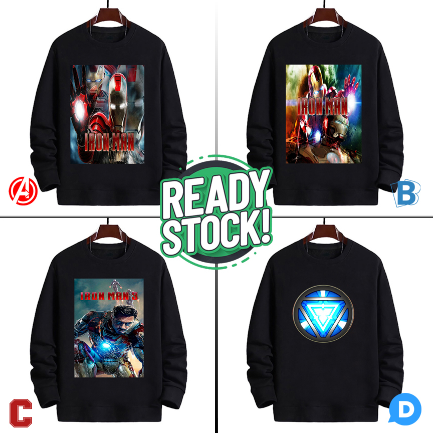 Jual Sweater Iron Man Marvel Crewneck Bahan Cotton Fleece | Size M L XL ...