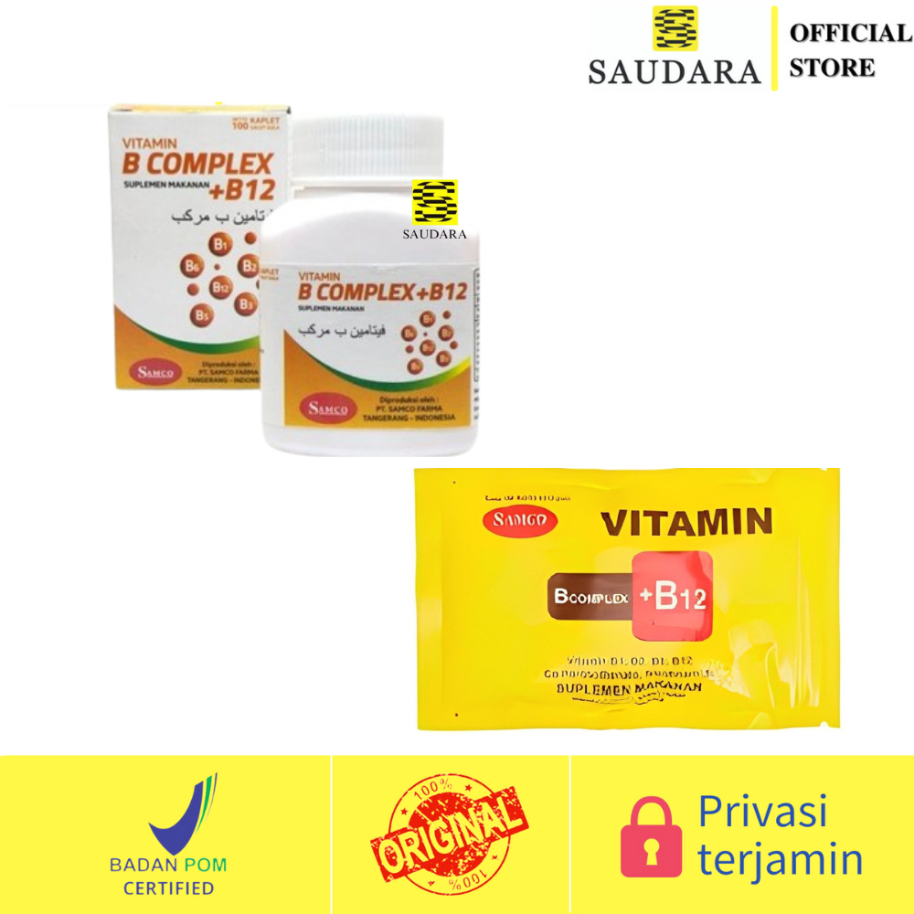 Jual Vitamin B Complex + B12 Samco Botol & Sachet Isi 100's | Shopee ...